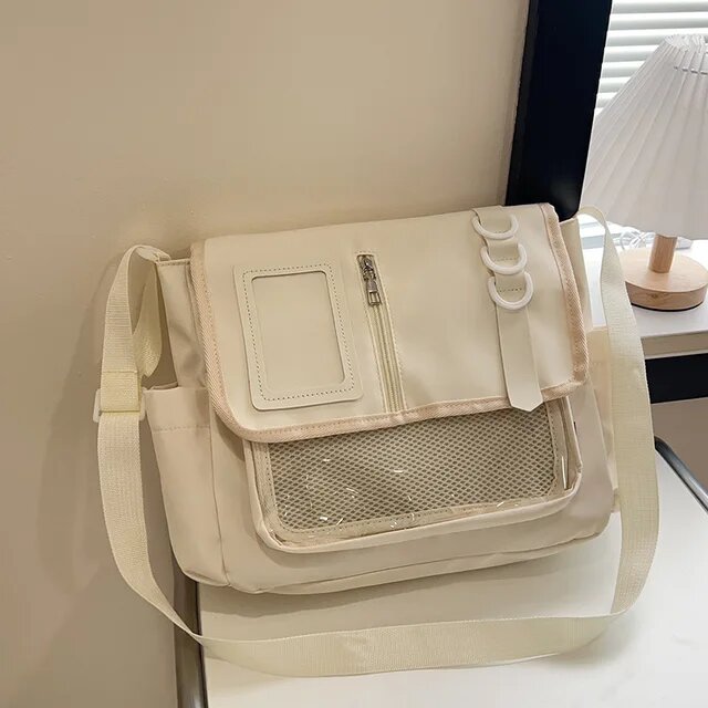 Сумка Ita с японским аниме и карманом для значков персонажей, сумка через плечо Harajuku Otaku, школьная сумка-тоут для девочек 2000 года