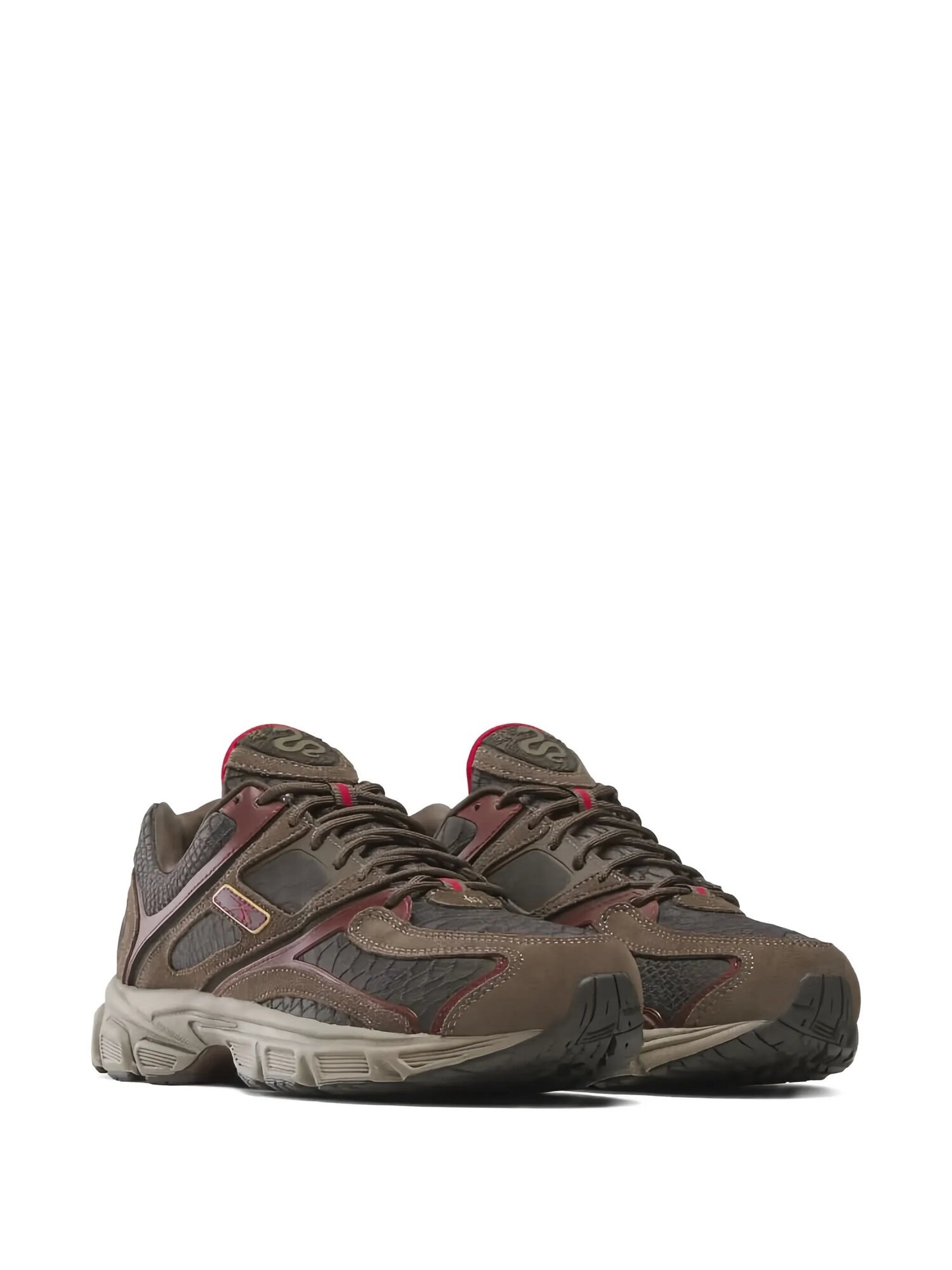 Кроссовки Reebok Premier Trinity snakeskin-effect sneakers, размер 9,5 US, brown — фото 1