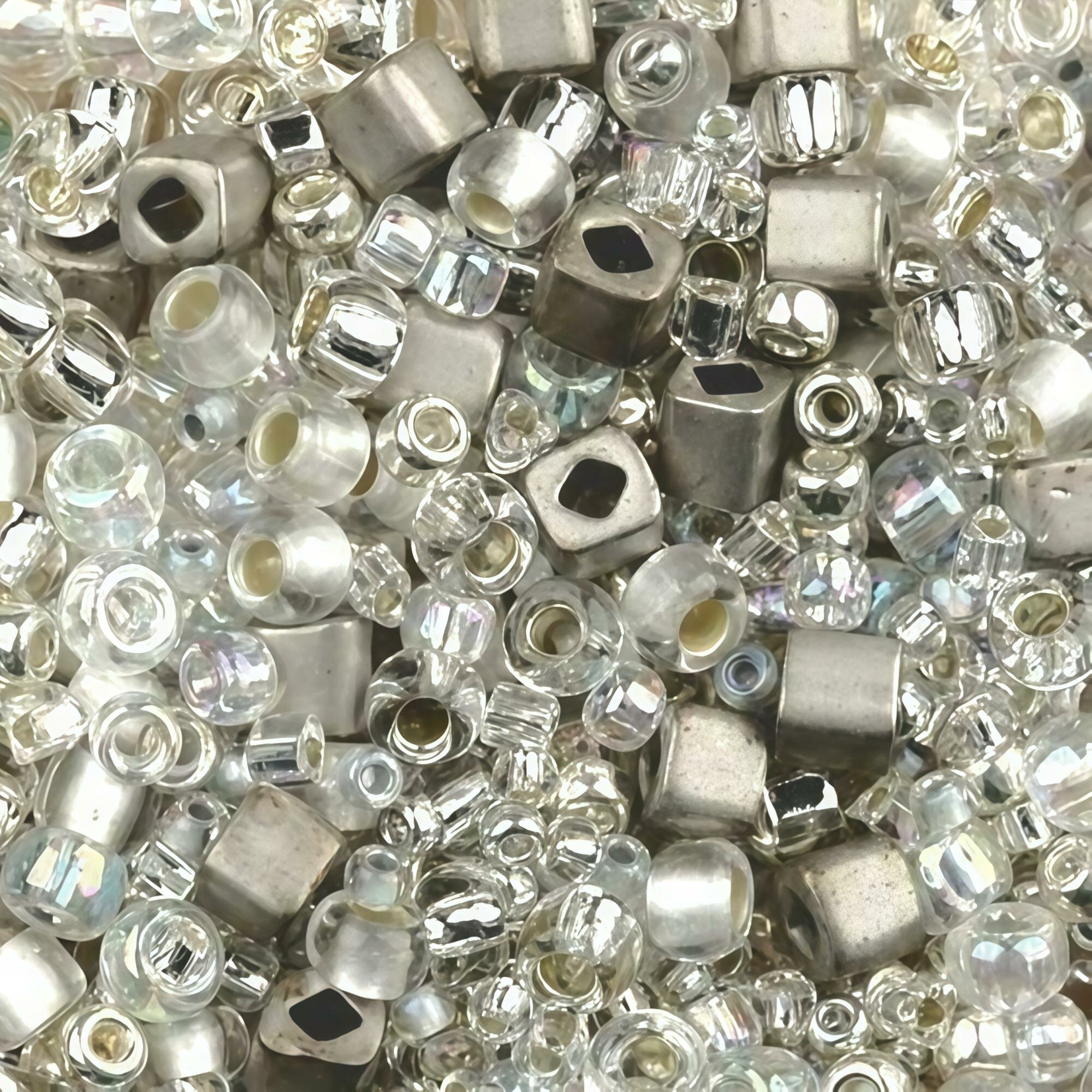 Бисер TOHO Mix, цвет #3201 (Бело-серебристый), 10 грамм