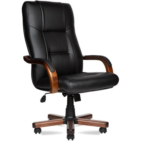 Кресло руководителя Мирэй Групп Бонн A LX (орех Тай) кожа (черная)