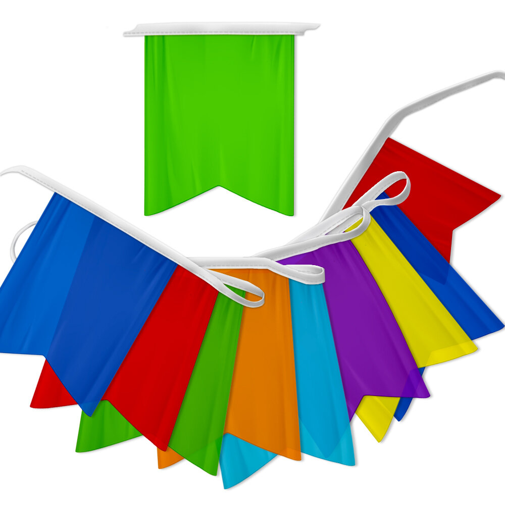 Гирлянда, флажная лента расцвечивания, ласточкин хвост / флажковая лента / 10 м.