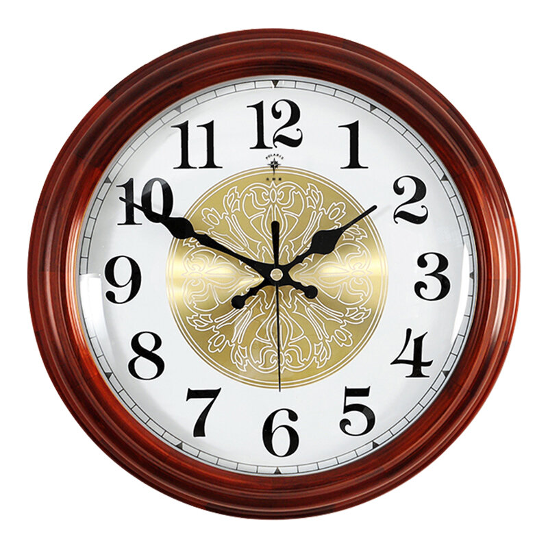 Polaris Wall Clock, Solid Wood Clock, Living Room Home Vintage Wall Clock, Light Luxury Bedroom Timepiece, 9065 Metal White Dial, Quartz Model