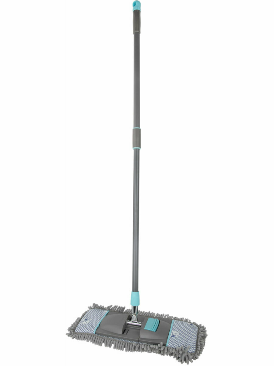 Швабра с насадкой 42 см, телескопический черенок 75-120 см, микрофибра, карманы, Laima Home, 606798