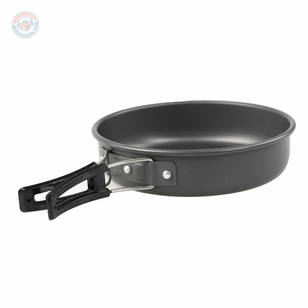 Походная антипригарная сковорода для пикника и кемпинга, компактная алюминиевая сковородка для жарки на газовой плите, уличная посуда для туризма и отдыха на природе