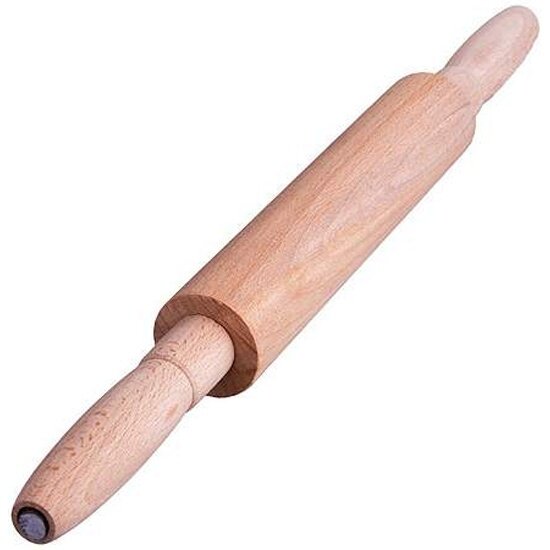 Скалка Хозяюшка малая, 42.5 см, с крутящейся ручкой, дерево (40-34)