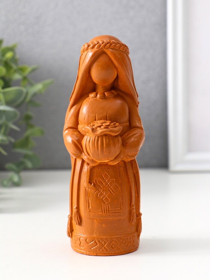 Фигурка-оберег «Денежная берегиня», 14×6×6 см, красная глина