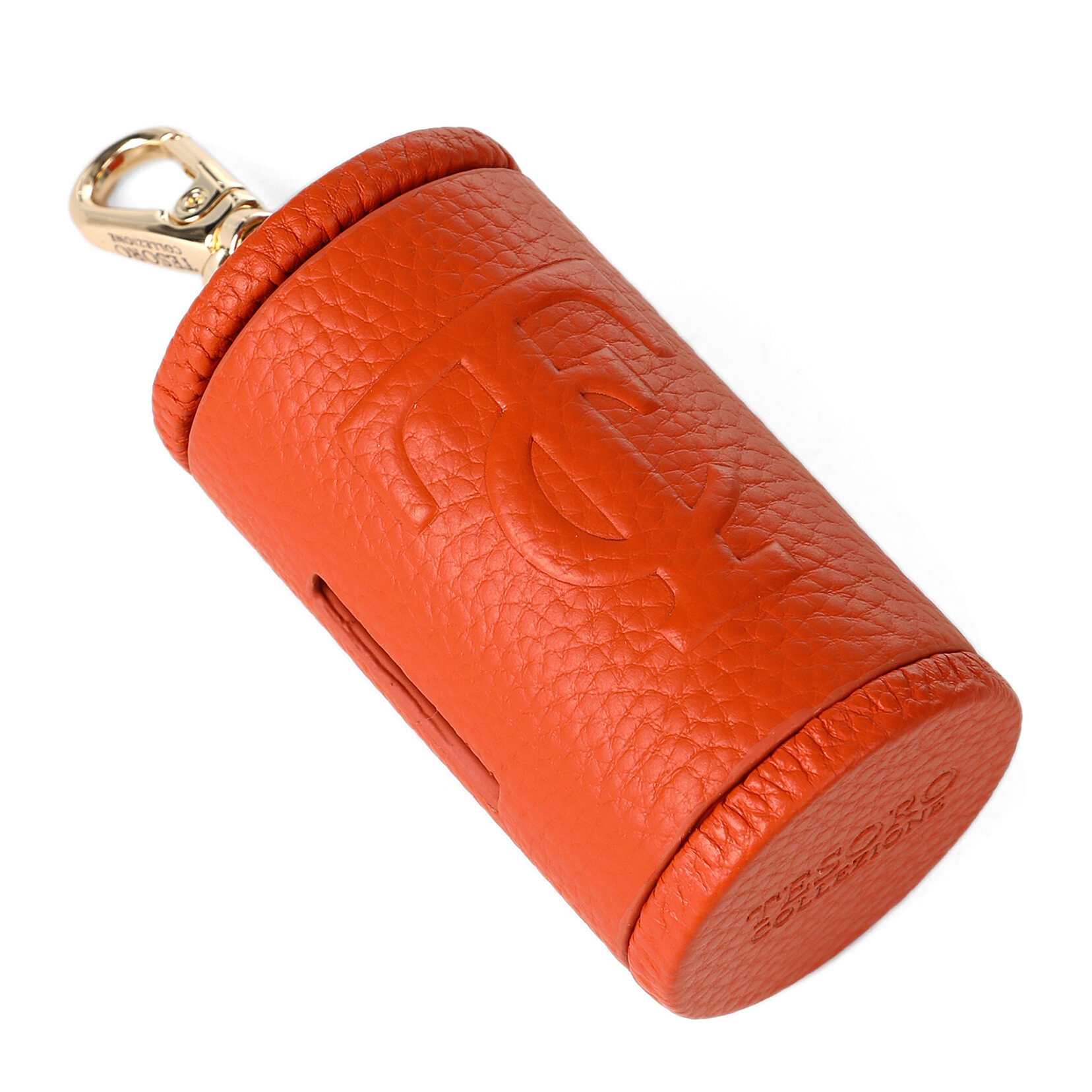 Тубус для пакетиков для маленьких собак Tesoro, натуральная кожа, 8x2x4.5см