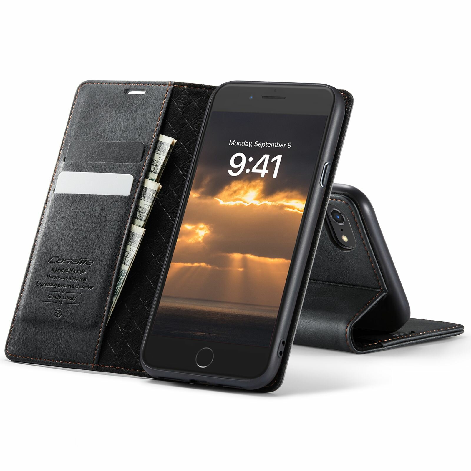 Чехол-книжка CaseMe RFiD iPhone SE 2020/SE2020 черный