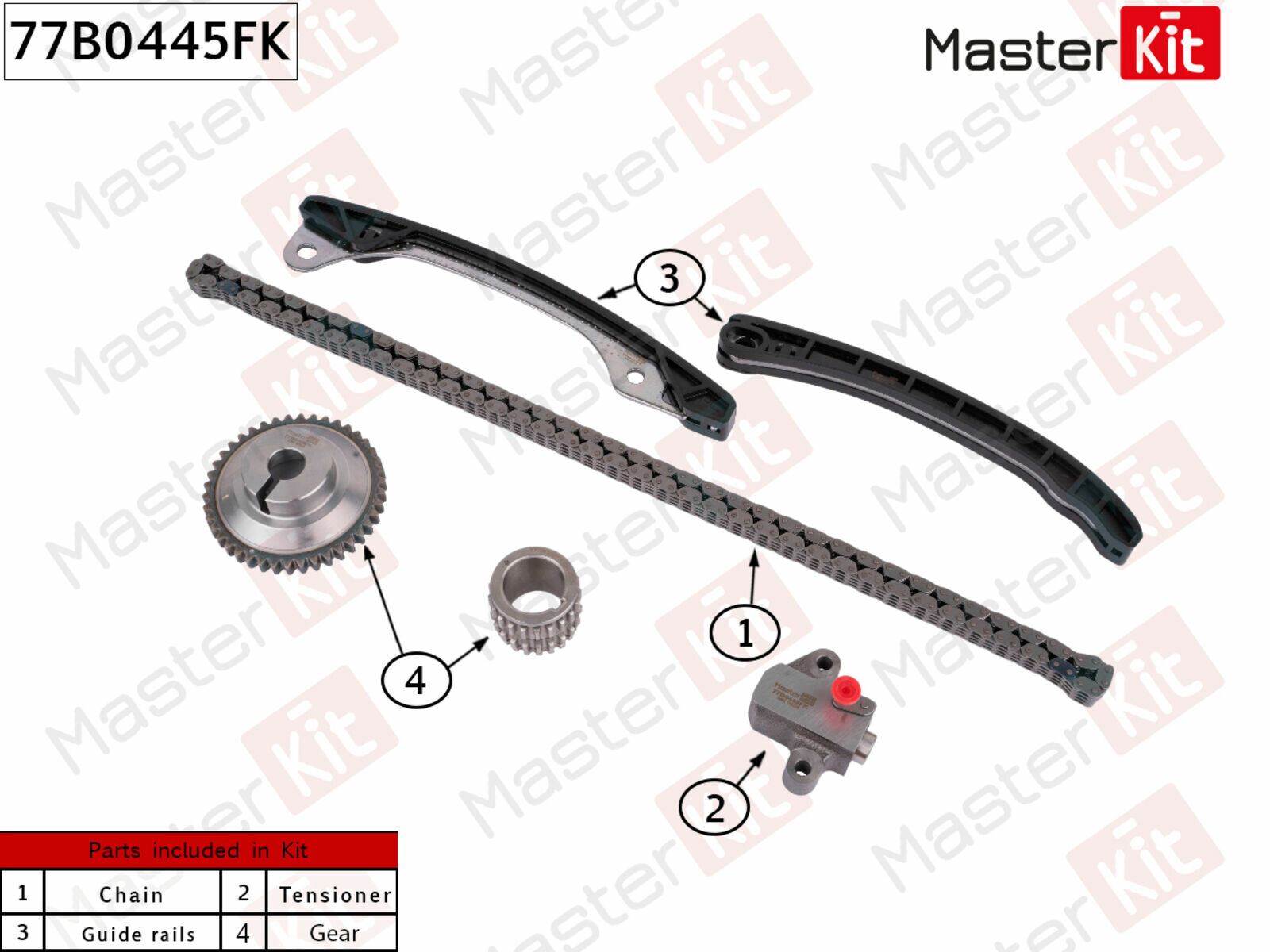 Комплект Цепи Грм Renault H4M(Masterkit 77B0445Fk)