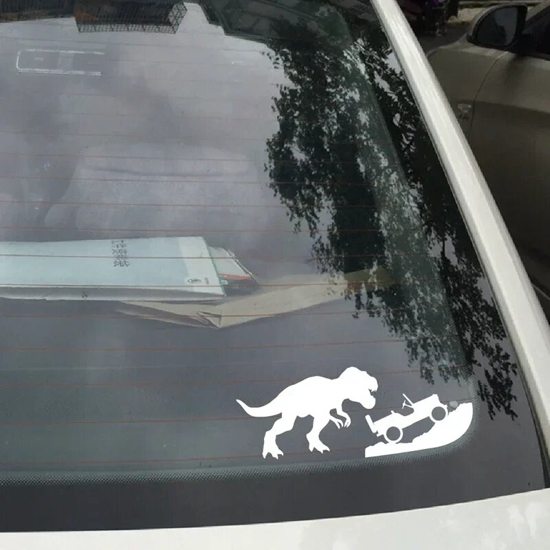 Автомобильная наклейка для Jeep T-rex Tyrannosaurus Rex, виниловая наклейка с динозавром для Jeep, украшение для окна автомобиля, ноутбука 10 см * 5 см Серебристый, 10x5cm