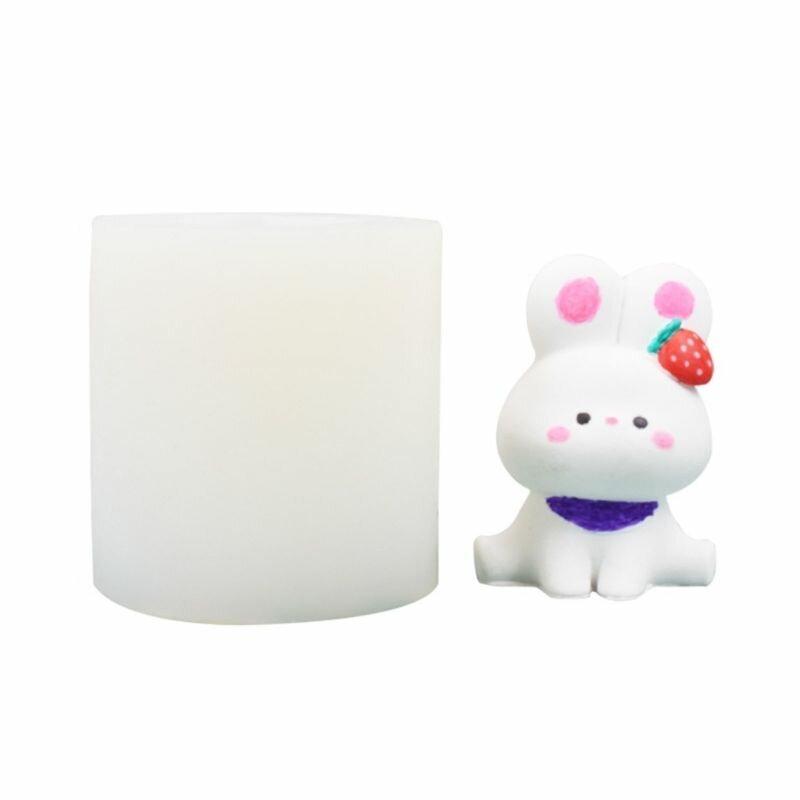 Силиконовая форма для милого маленького белого кролика-3D word Horse