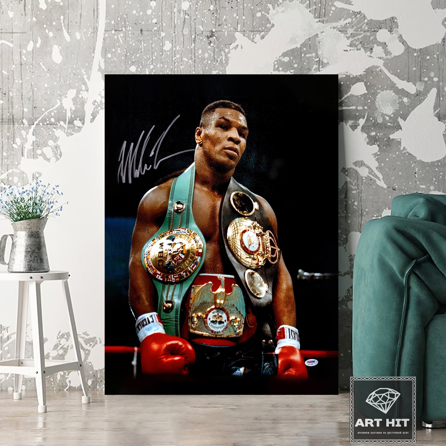 Картина интерьерная - "Майк Тайсон, бокс", 60х80 см.