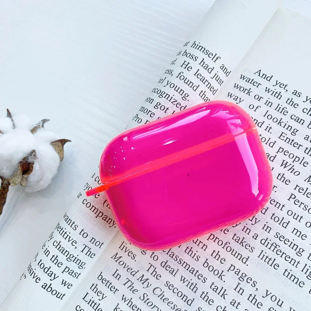 Неоновый флуоресцентный цветной чехол для наушников Apple Airpods 4 3 2 1, беспроводной чехол для наушников Airpods Pro 2, мягкая коробка из ТПУ