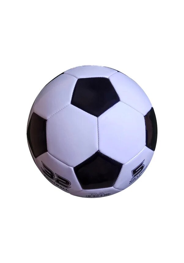 Футбольный мяч из ПВХ, чёрно-белый, размер 5 — прочный, подходит для тренировок и матчей, для команд из 11 человек.