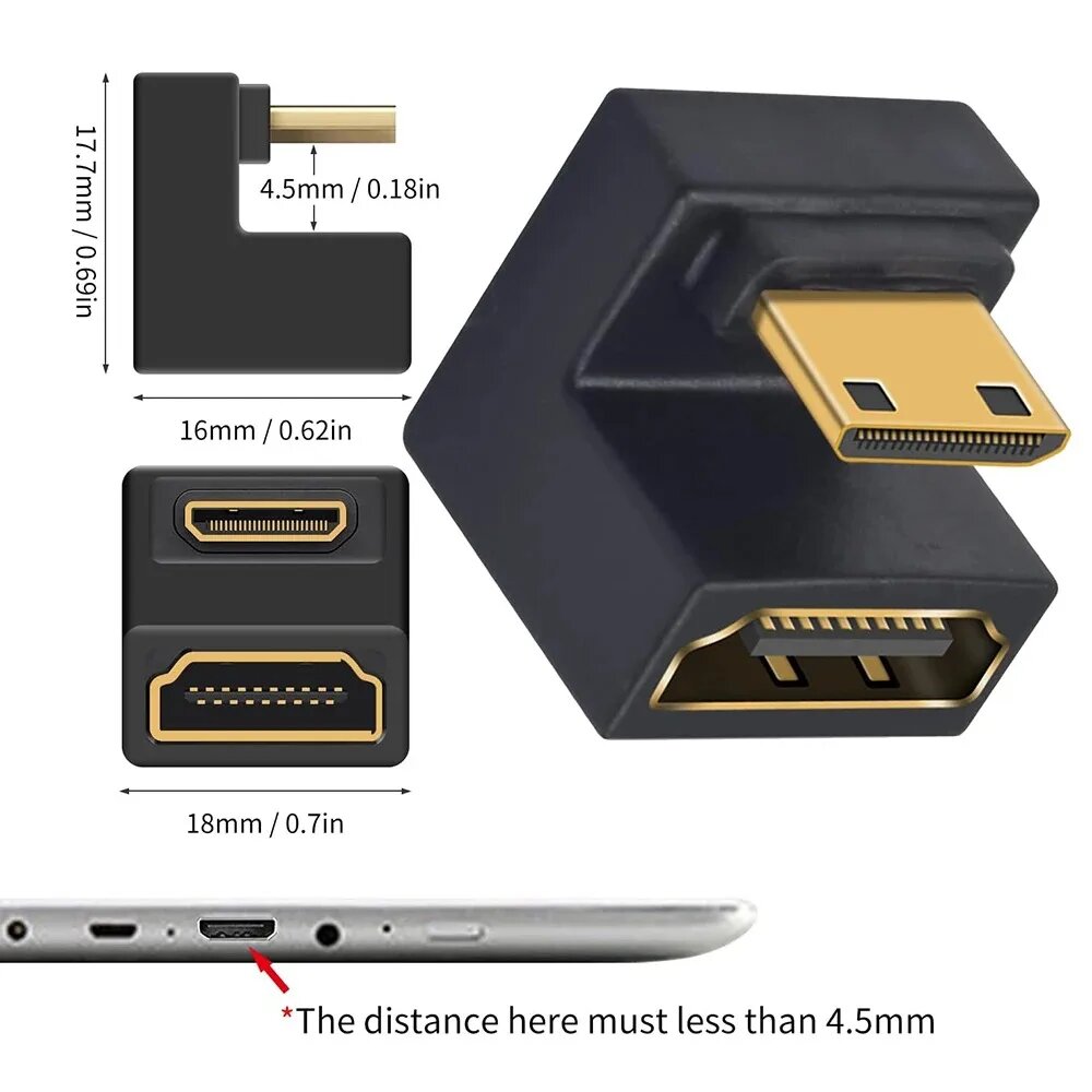 Кабель-адаптер HDMI 2.1 nku 8K UHD 2PCS, miniHD M to HD F A