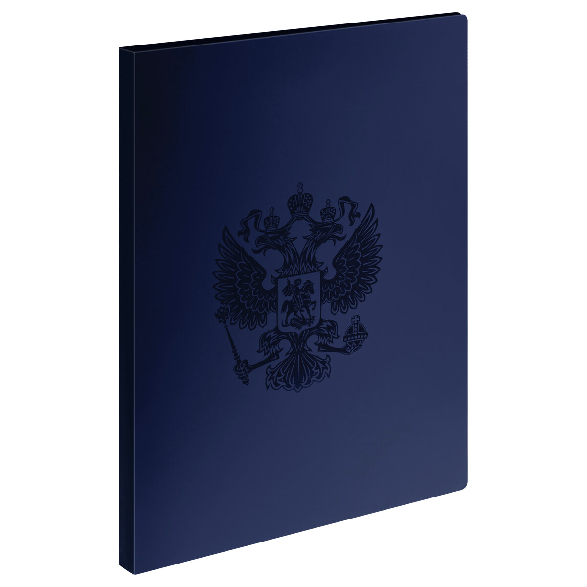 Папка с 30 вкладышами СТАММ "Герб" А4, 17мм, 700 мкм, пластик, сапфир,1шт.