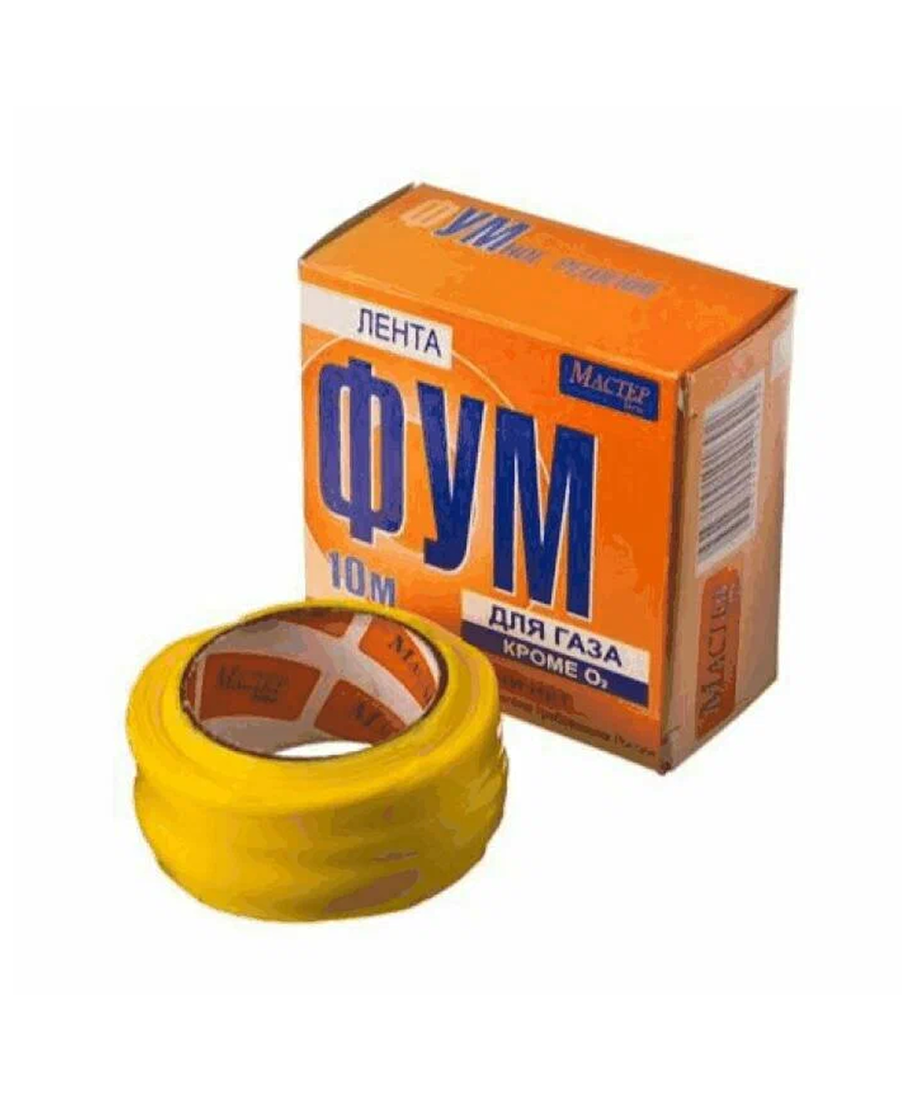Лента ФУМ PTFE 20ммх10-12м катушка 30гр цвет: желтый среда: газ Мастер line