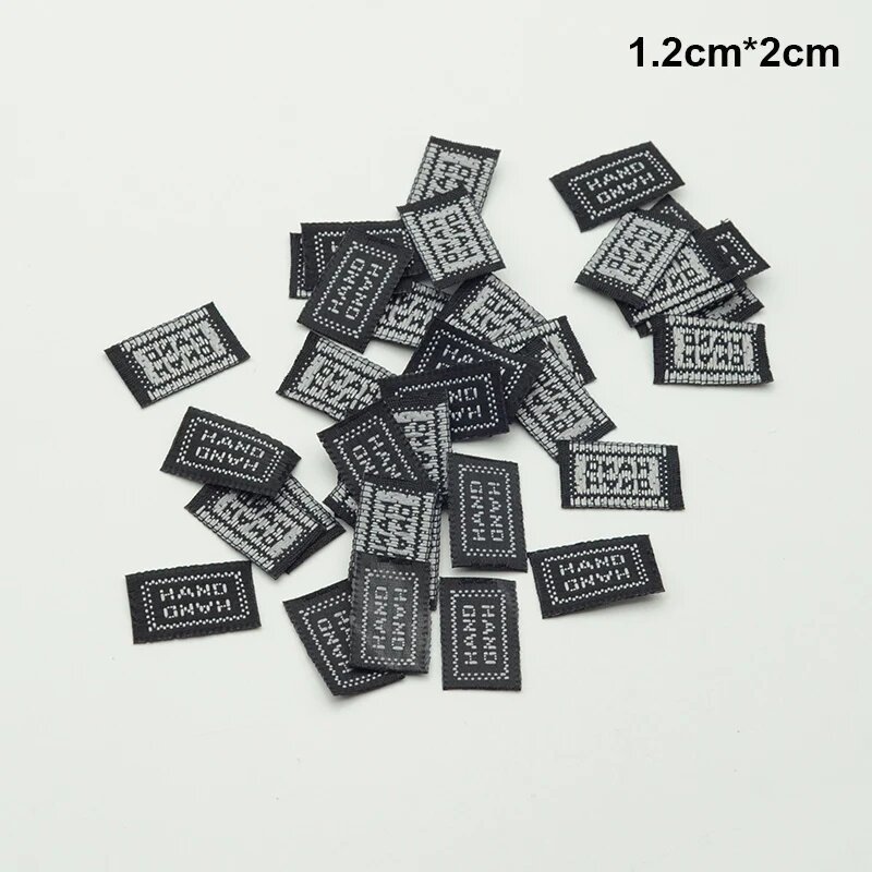Ручные тканевые этикетки с вышивкой 500 шт Черный, No 6