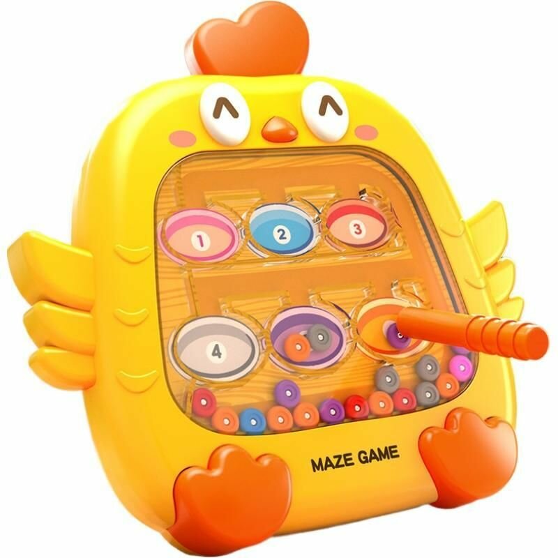 Магнитный лабиринт-лабиринт для детей, развивающая игрушка с шариками и счётными бусинами, обучение счёту и цветам, цыплёнок, с 3 лет
