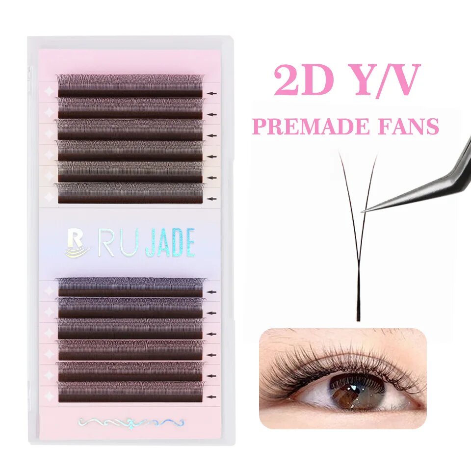 Rujade новые 2D Y-образные ресницы для наращивания ресниц 3D 4D W-образные индивидуальные накладные ресницы премиум-класса сетчатая сетка для перекрестных ресниц макияж реснички