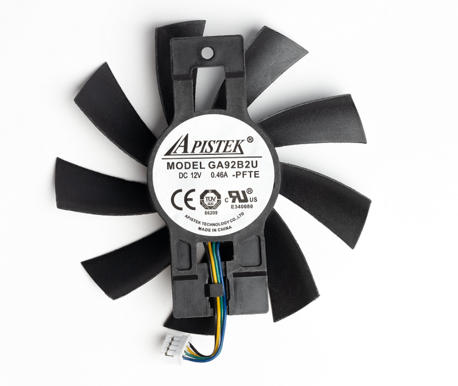 Вентилятор для видеокарты PowerColor Red Devil RX570, RX560, 4Pin, 87mm, GA92B2U, №1