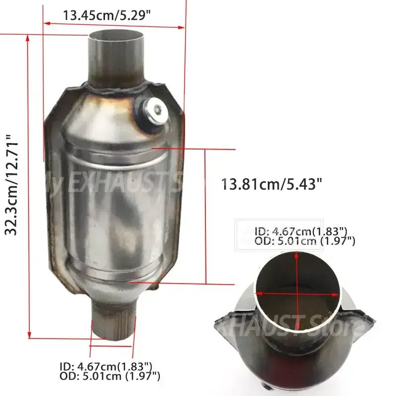 Универсальный каталитический нейтрализатор EURO 1 51 мм, 57 мм, 63 мм с керамическим катализатором 400 cpsi для выхлопной системы автомобиля 2,4 л, 51mm 2 inch