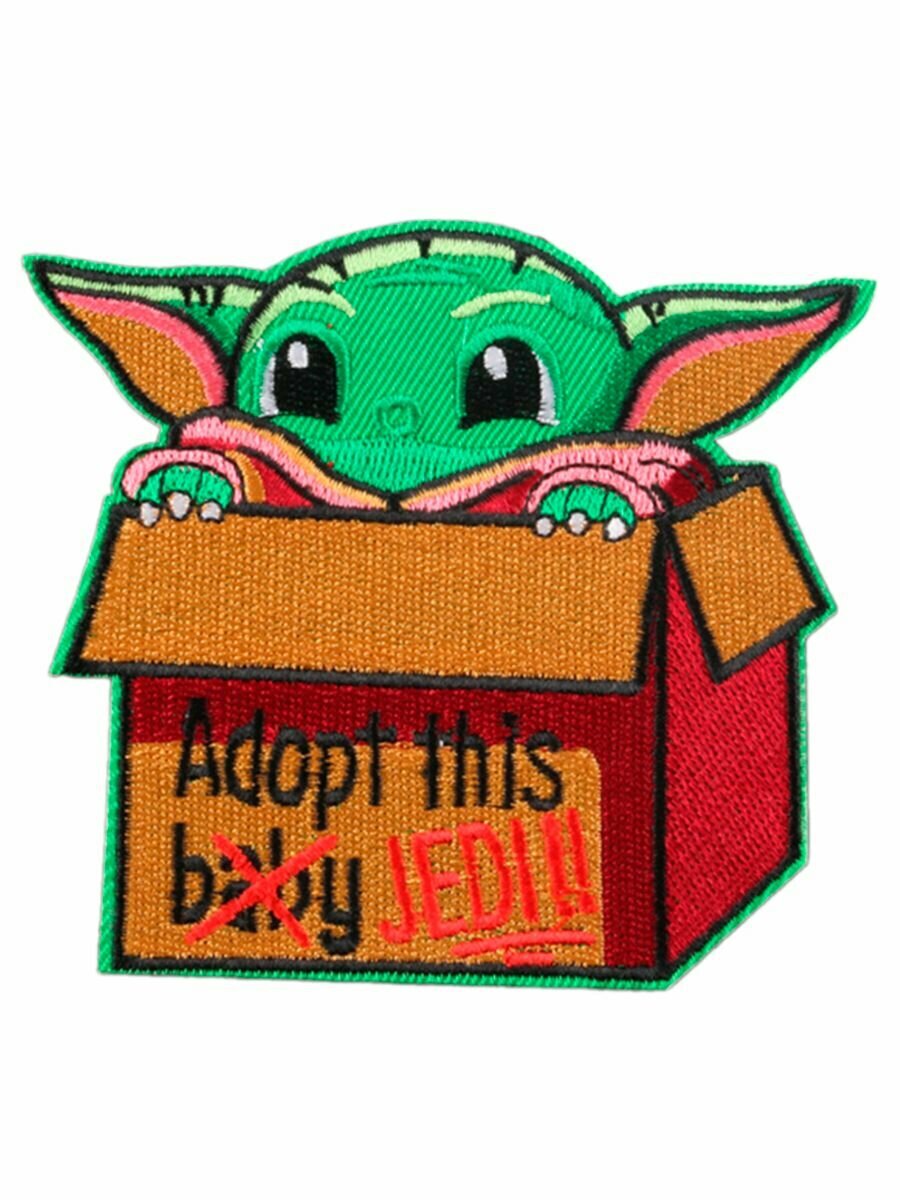 Нашивка термо Грогу Мандалорец Маленький Мастер Йода ( Baby Yoda) в коробке из фильма Звездные войны Star Wars