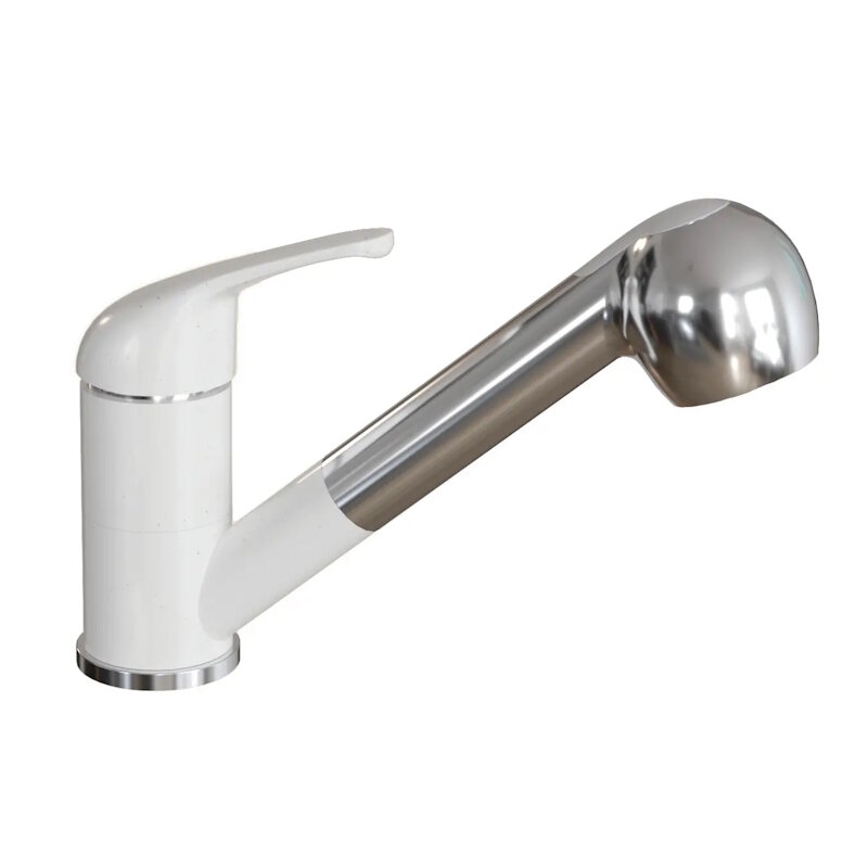 Смеситель для кухни с выдвижным изливом Dr. Gans Соната 319.04L.1223.401, белый