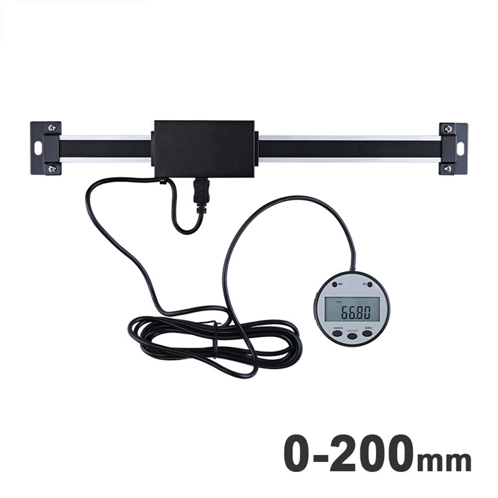 Линейка цифрового вычислителя вертикальная опциональный размер 0.01мм магнитный удаленный внешний дисплей линейка для станков измерительный инструмент для фрезерных токарных 5403-200 (0-200мм)