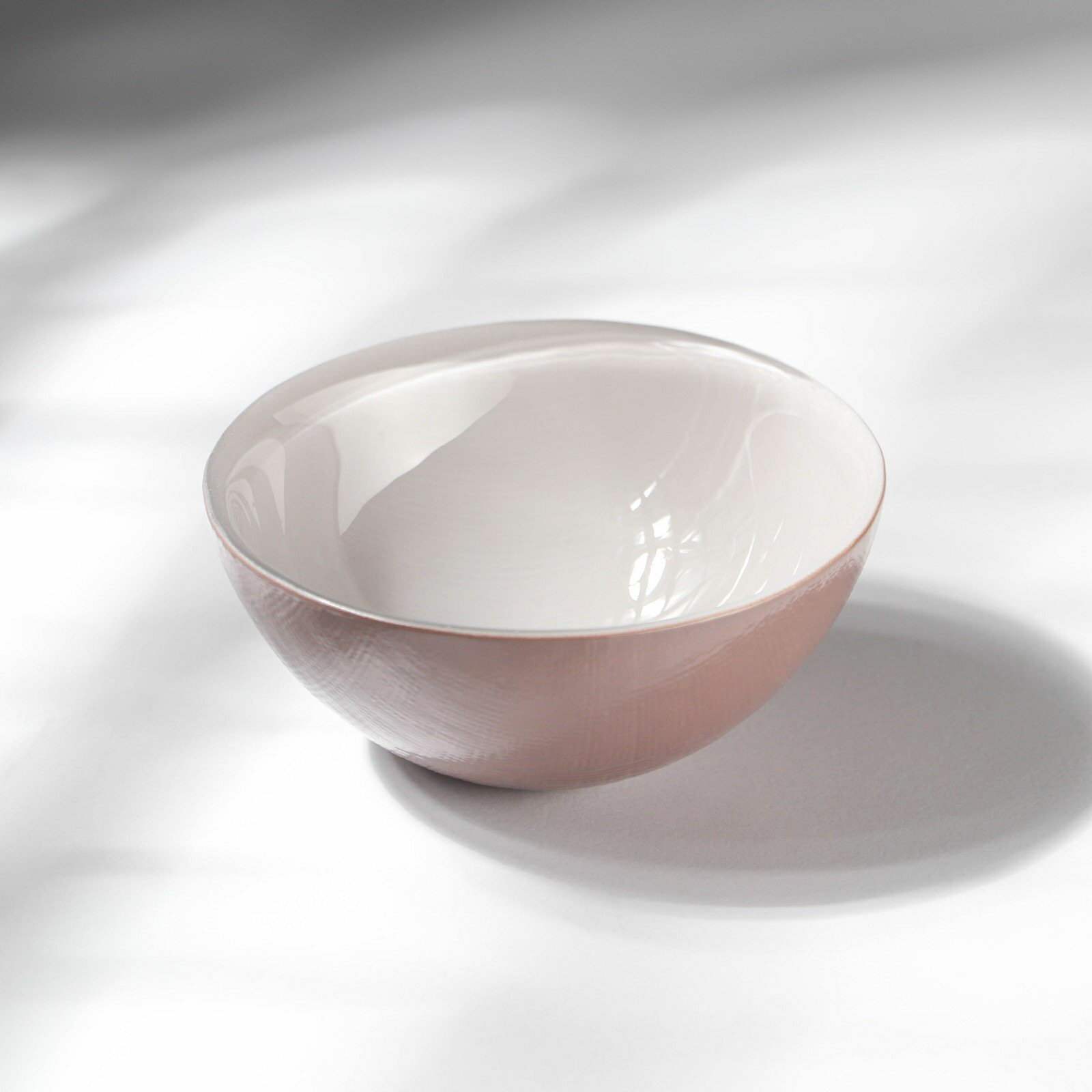 Салатник "Мокко. Капучино", d=9 см, стекло, бежевый, тематика: однотонная