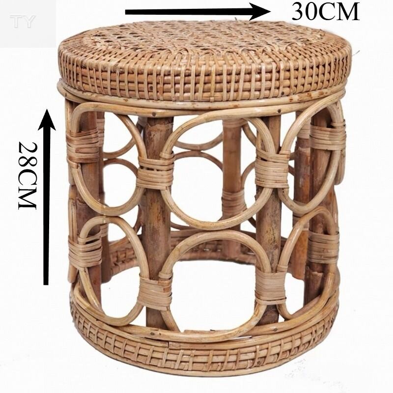 Табурет "Элегантная русская классика", ротанговый, бежевый, 30x30 см
