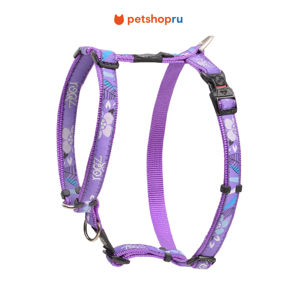 Rogz шлейка "Fancy dress", р-р XL (60-100см), ш: 2,5 см, "Фиолетовый лес"
