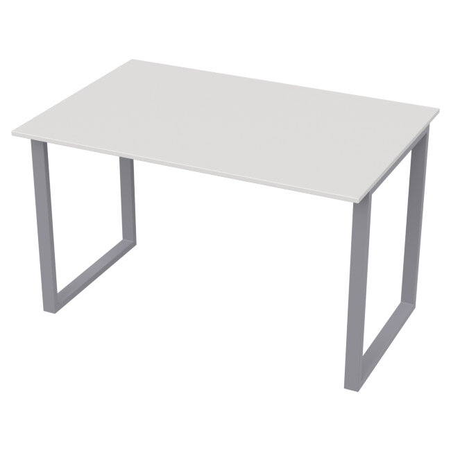 Стол Меб-фф Стол на металлокаркасе СМП-17 Белый опора серая 120/80/75 см