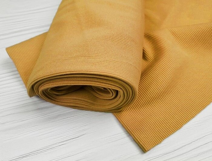 Ткань термо кашкорсе с начёсом 160 см, ширина 140 см горчица