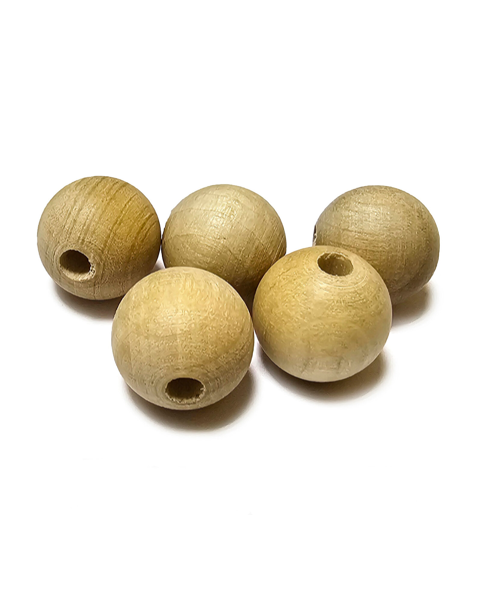 Шар 25мм из берёзы с отверстием 4мм, бусина