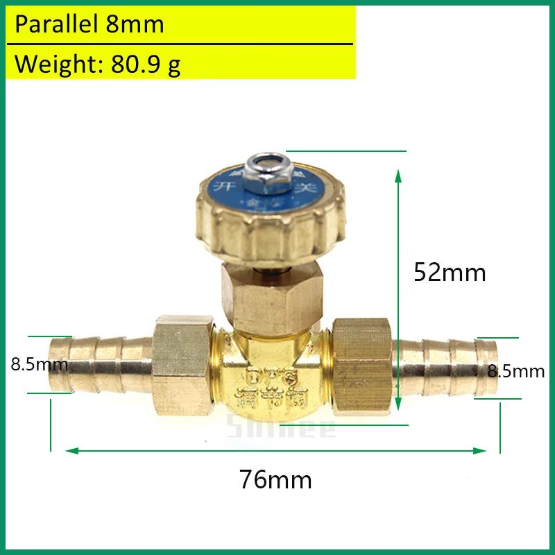 Латунный газовый клапан 8/10 мм, цвет: 8mm Parallel