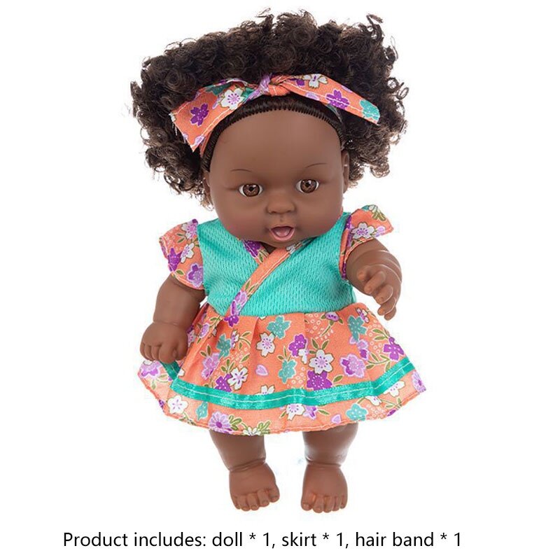 8-дюйма черная африканская кукла мягкая игрушка для детей, кукла-реборн с силиконовым телом