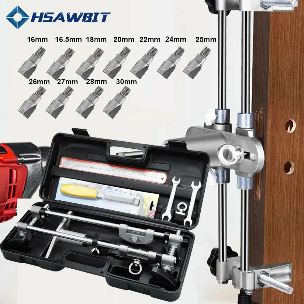 Шаблон для врезки дверных замков, ручек, личинок / Кондуктор для врезки дверных замков, с 11 лезвией