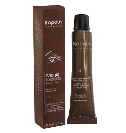 Kapous Professional Magic Keratin Краска для бровей и ресниц, с кератином, Графит, 30 мл