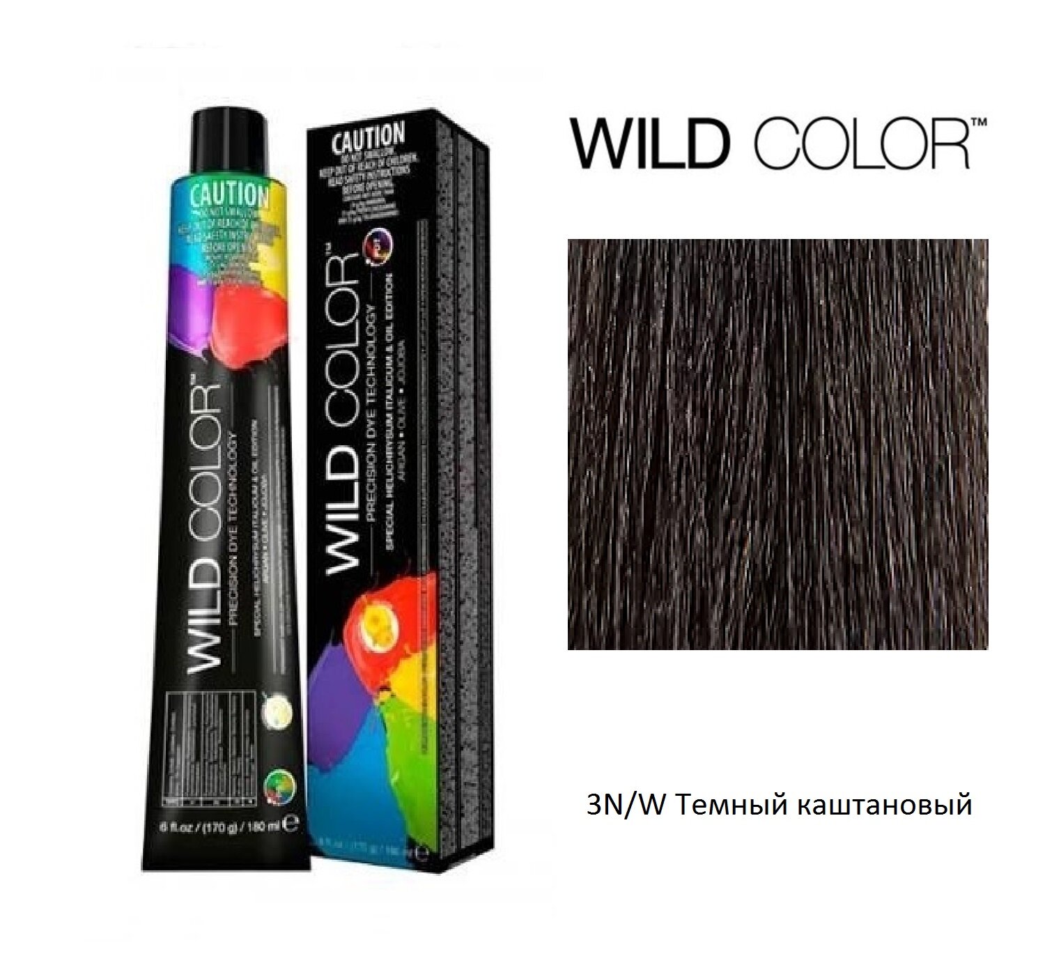 WILD COLOR Permanent Color Стойкая крем краска для волос 180 мл 3N/W Темный каштановый