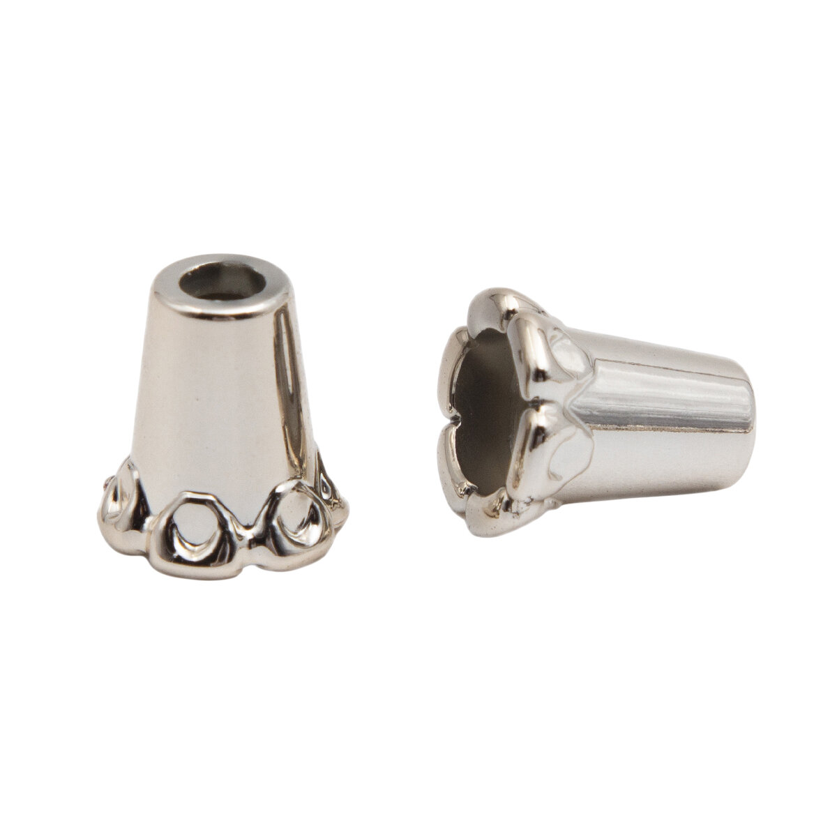 ГН424 Наконечник 'Колокол', диаметр 3,5/7мм, 12,5*11,5мм, пластик (никель), 100 шт