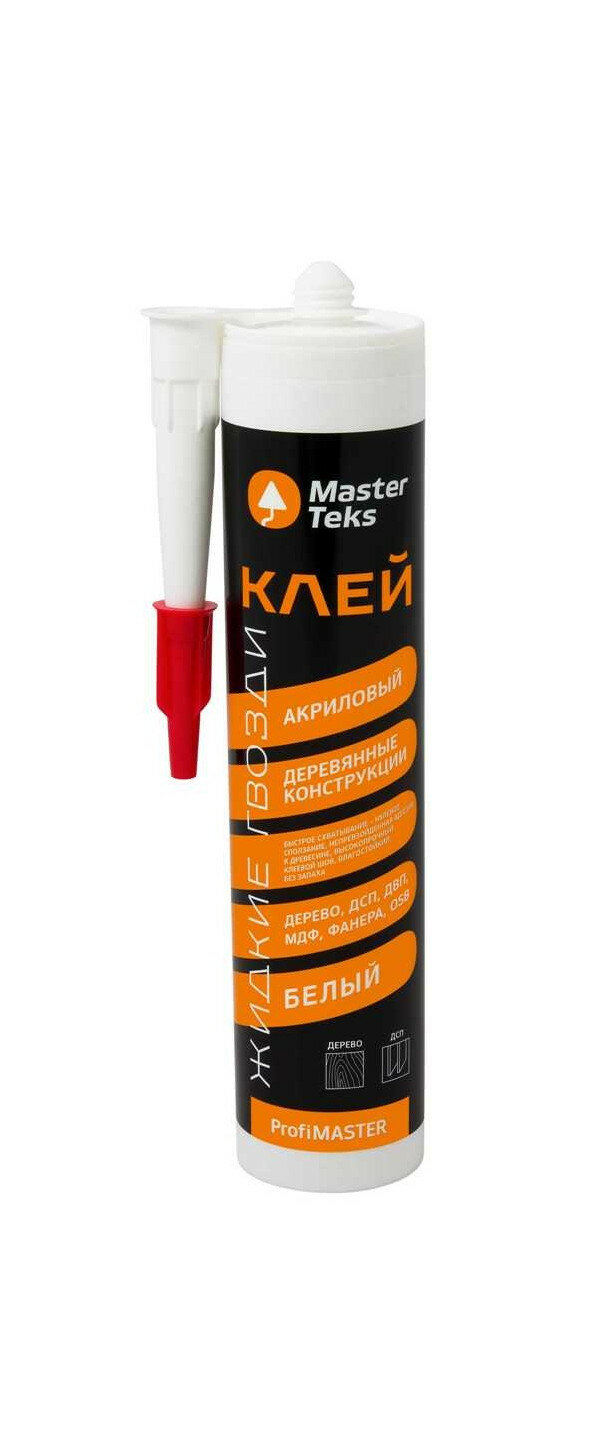 Клей MasterTeks PM акриловый, для деревянных конструкций, белый, 0,528 кг