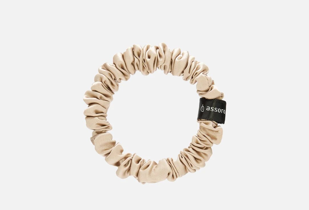 Шелковая резинка Assoro S, для волос, цвет кремовый, 1 штука