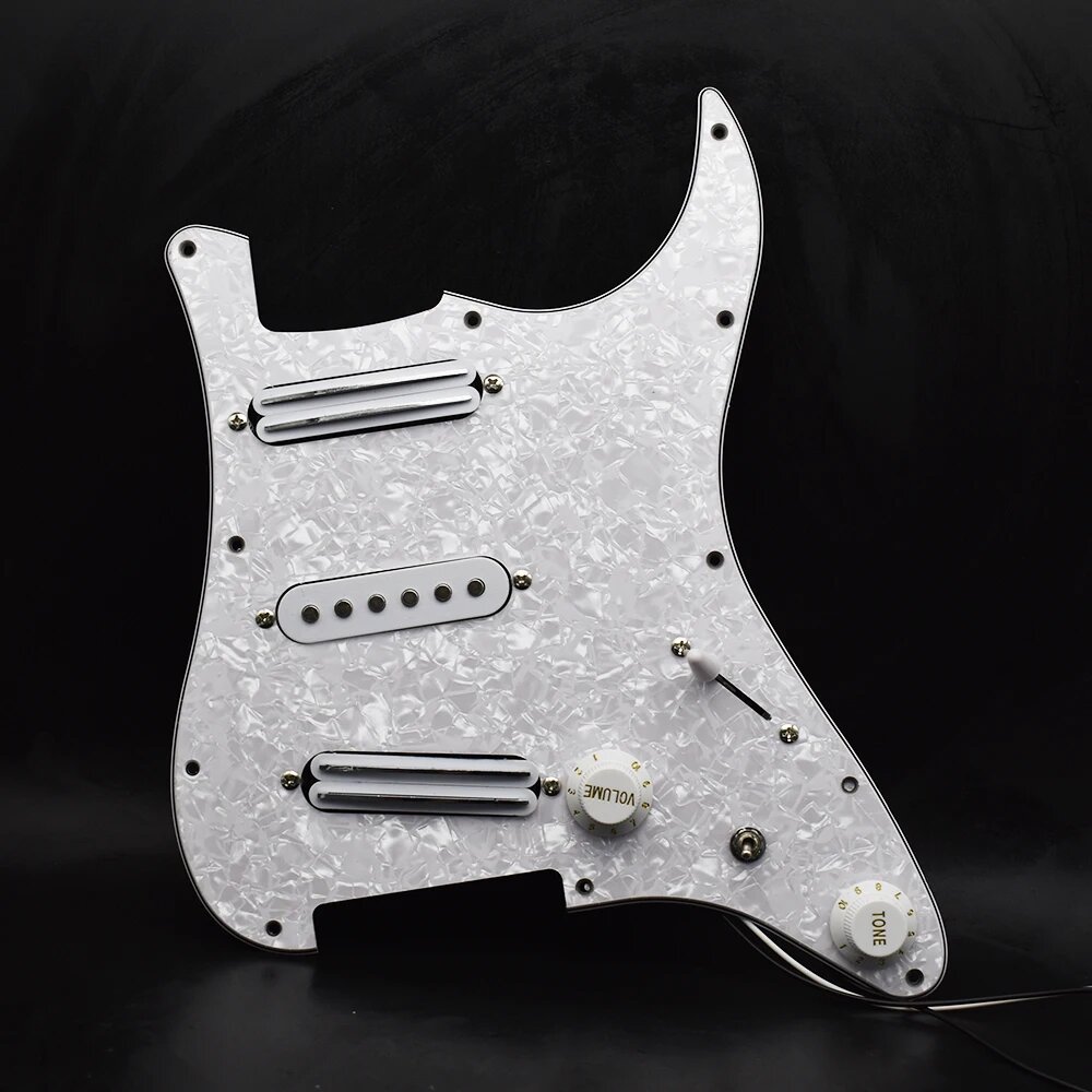 IFUNPLAY 3-слойный 11-луночный звукосниматель HSH для гитары ST Серебряный, White Pearl