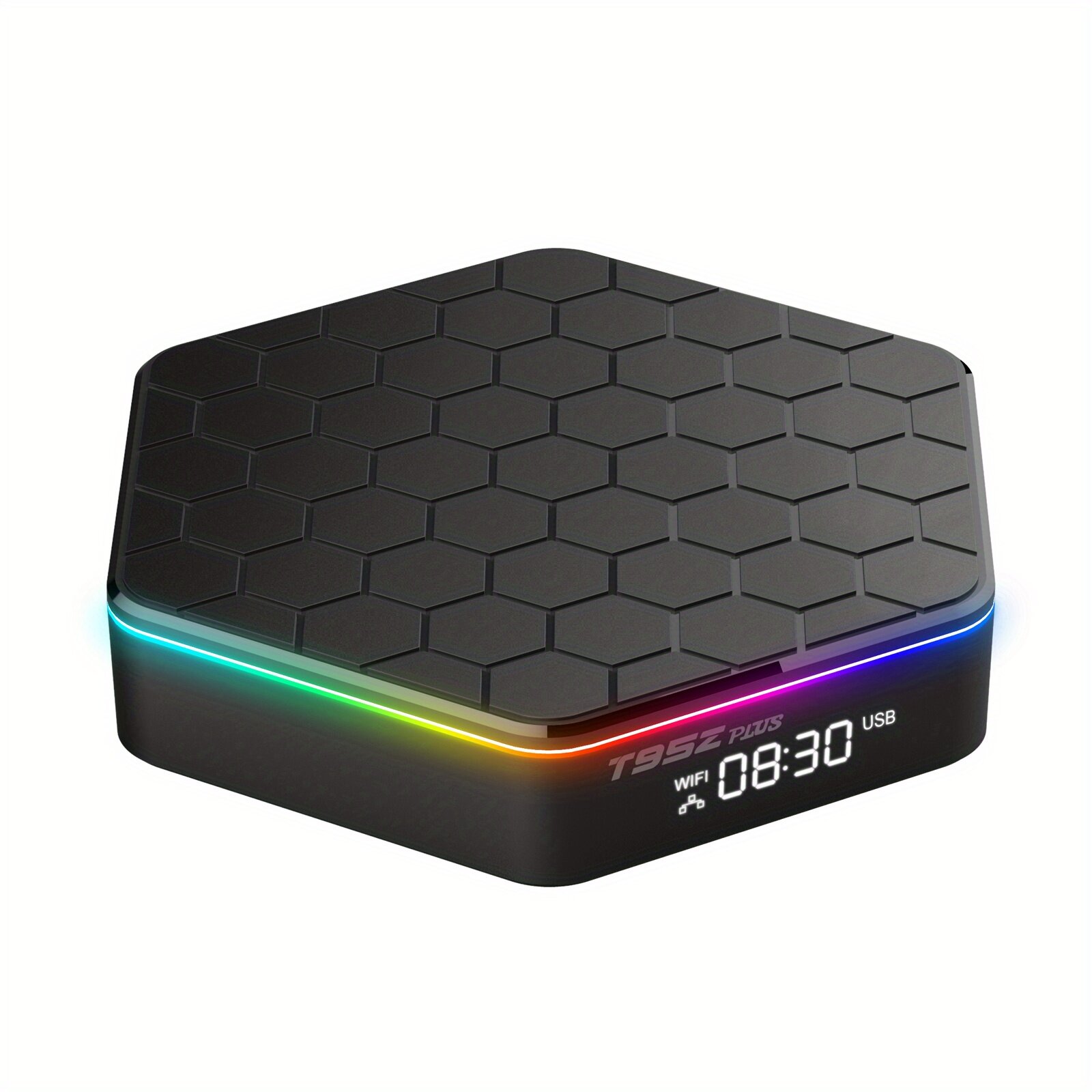 T95Z Plus Smart TV Box – стильный черный медиаплеер с новейшей операционной системой Android 12.0, оснащённый мощным четырёхъядерным процессором Allwinner H618
