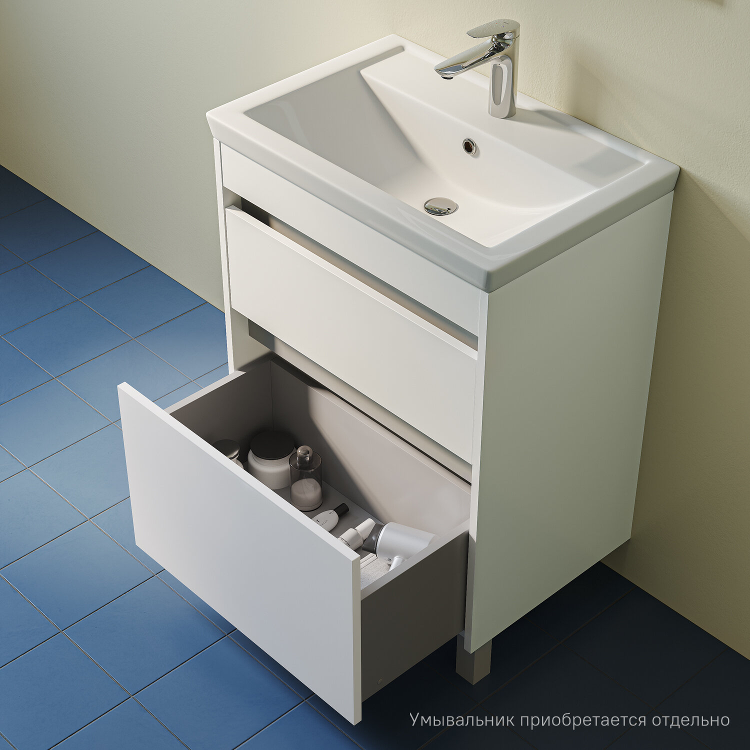 Тумба напольная, 60 см, белый, Zodiac X, IDDIS, ZDX60WFi95 подходит умыв. 4076000i28