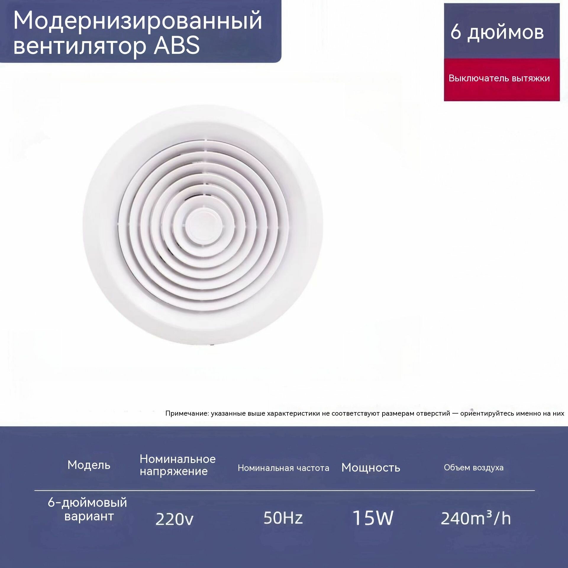 Вытяжной вентилятор с дистанционным управлением, канальный вентилятор диаметром 150 мм