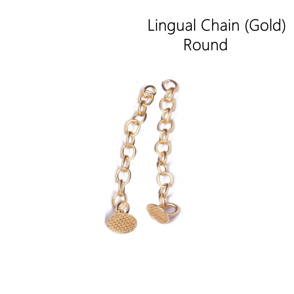 1 упаковка, стоматологическая ортодонтическая лингвальная кнопка, обжимной P- Gold Chain Round