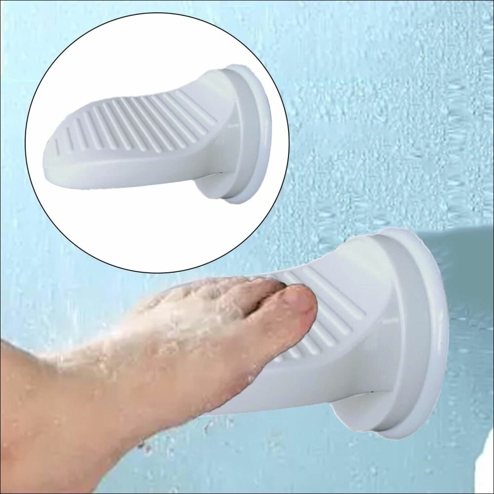 Подставка для ног для душа в ванной комнате с нескользящей присоской 15x11,5см