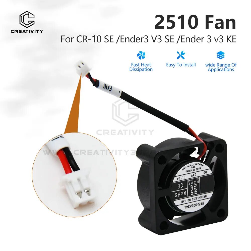 Вентилятор 2510 Fan для CR-10 SE/Ender 3 V3 SE/Ender 3 v3 KE